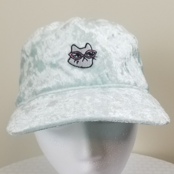 Accessories | Grumpy Cat Crushed Velvet Baseball Hat Mint Green | Poshmark
